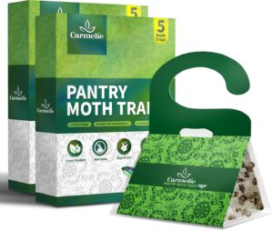 10 pack pantry moth traps - glue traps with pheromone - effective & non-toxic for closet, pantry & kitchen - moth traps for meal moth killer, sticky glue flies pest food and cupboard moth killer