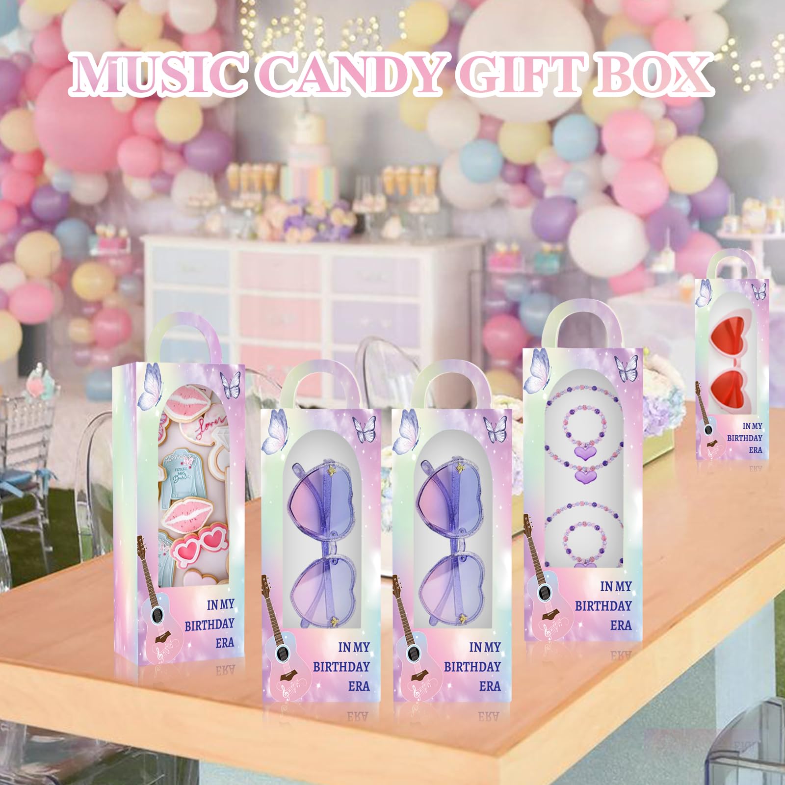 12PCS Popular Music Birthday Party Favor Boxes In My Birthday Era Party Gift Boxes Music Super Star Party Decorations Music Guitar Party Candy Boxes Girls Boys Birthday Era Fans Celebration Party