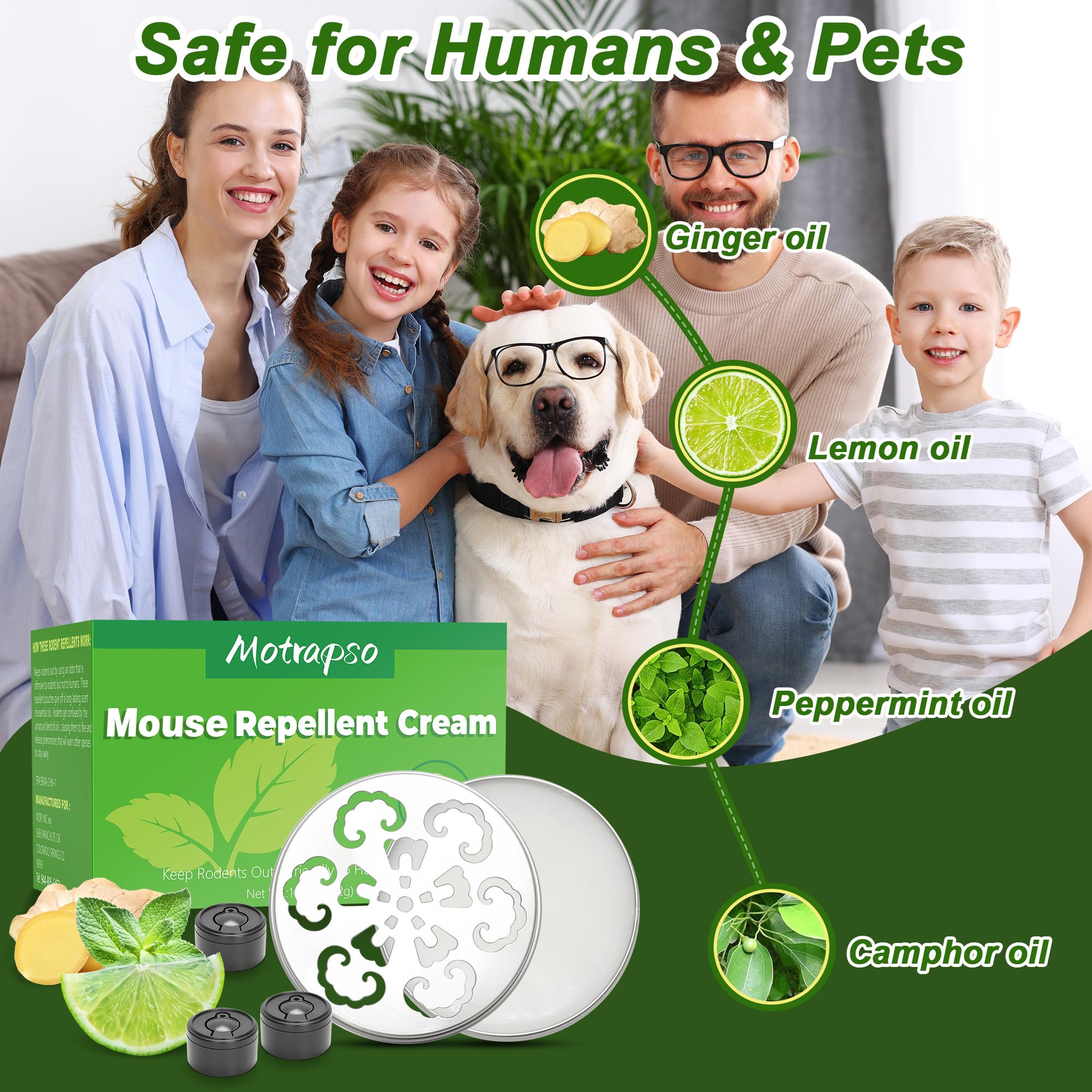 1 Pack Mouse Repellent for Car Engines with 12 Moth Balls for Mice, Natural Peppermint Rodent Moth Balls Indoor, Keep Chipmunk, Squirrel, Rats Away from House, Garage, Garden, Humans & Pets Safe