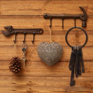 Retro Cast Iron Key Ring, Antique Distressed Style, Pirate Treasure Chest Key Set, Suitable for Garden Farmhouse Decoration