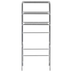 loibinfen 3-Tier Storage Rack Over Laundry Machine, 3-Tier Laundry Room Shelf Over The Washing Machine, Silver Storage Rack Bathroom Organizer Stand Space Saver Shelving Units 27.2"x11"x66.5", -192