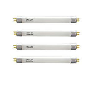 6 inch f4t5/cw fluorescent tube,t5 4w cool white under cabinet bulb,compatible for ge,eiko 15501, sylvania 20416,sunlite 05040, rayovac,coleman lantern bulb,g5 bi-pin base,4100k(4pack)