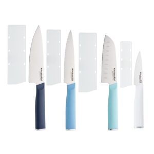 kitchenaid chef set with custom-fit covers, sharp kitchen knife, high-carbon japanese stainless steel blade, 4 piece, multicolored