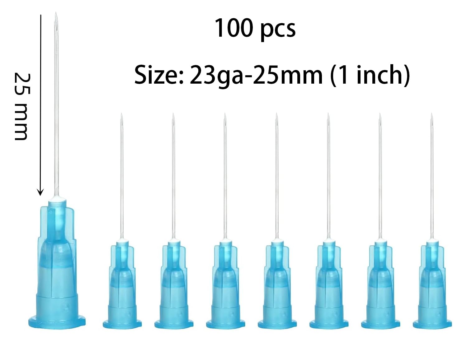 100 Pack 1Inch 23Ga Glue Dispenser Head For Liquid Measuring and Refilling, Inks, Plants, Industrial, Lab Supplies (1Inch-23Ga)