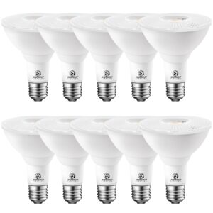 energetic 10 pack par30 led bulbs, flood light outdoor indoor 75 watt equivalent 10w dimmable,5000k daylight,1000 lumens,e26 base,ip65 waterproof led recessed light bulbs for security