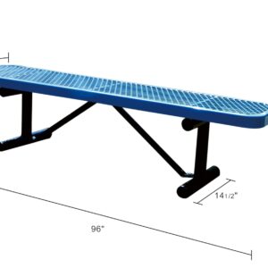 LifeYard 8' Park Bench, Outdoor Steel Bench, Expanded Metal (w/o backrest)