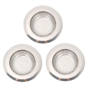 generic 3pcs sink filter strainer for sink faucet knob replacement kitchen sink strainer bathtub drain cover stopper bath filter bath tub plug stopper bath sink food mesh stainless steel, silver