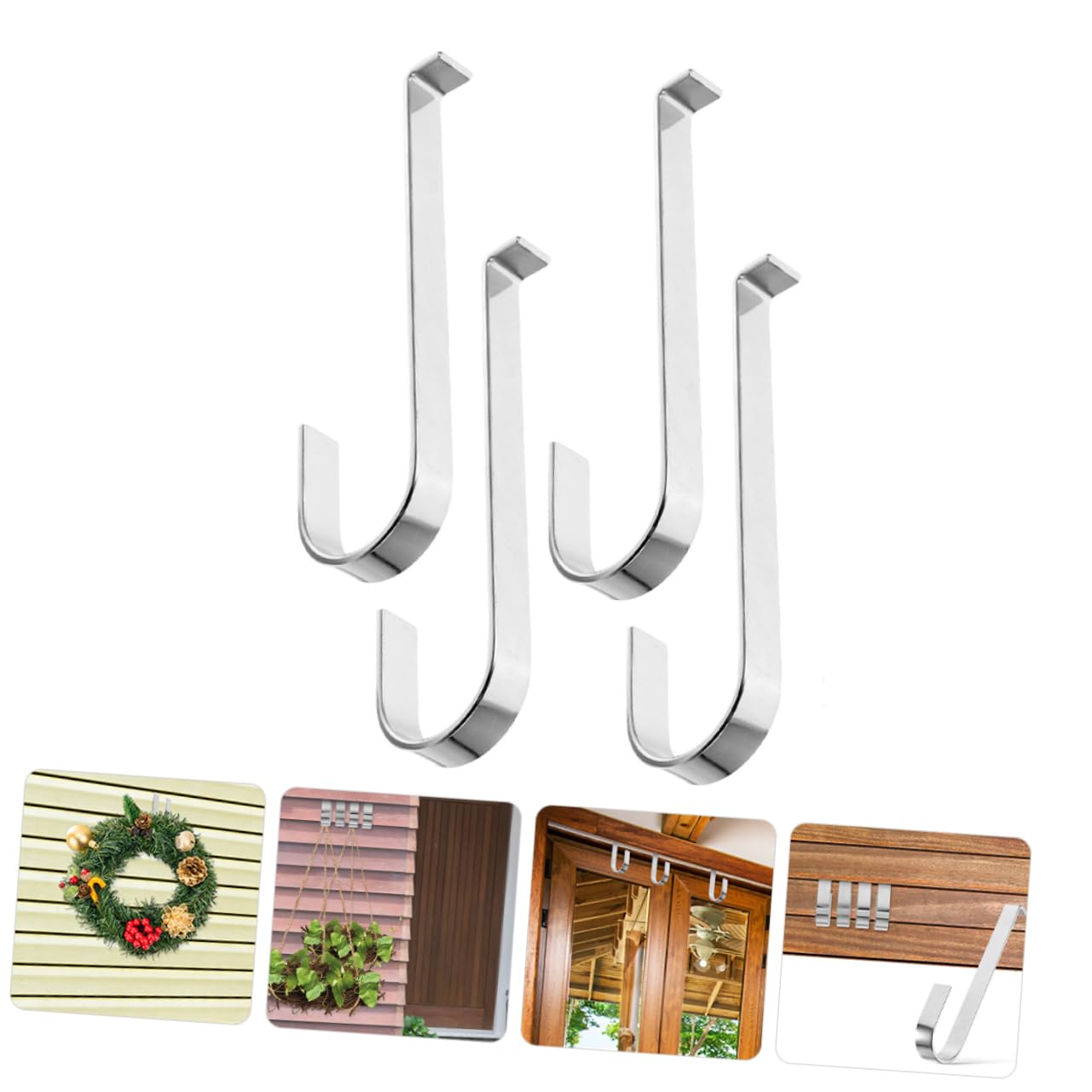 MAGICLULU 4 Pcs Vinyl Siding Hanging Hooks Heavy Duty Clothes Hanger Flat Skillet Pot Holders Outdoor Planter Pots Vinyl Siding Hooks for Hanging Plant Pots Outdoor Flower Pot Metal Hook Hat