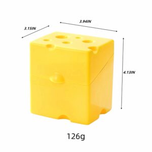 CREHNIL Cow Cheese Slice Holder Storage Container For Refrigerator Sliced Shredded Keeper Containers For Fridge (Yellow)