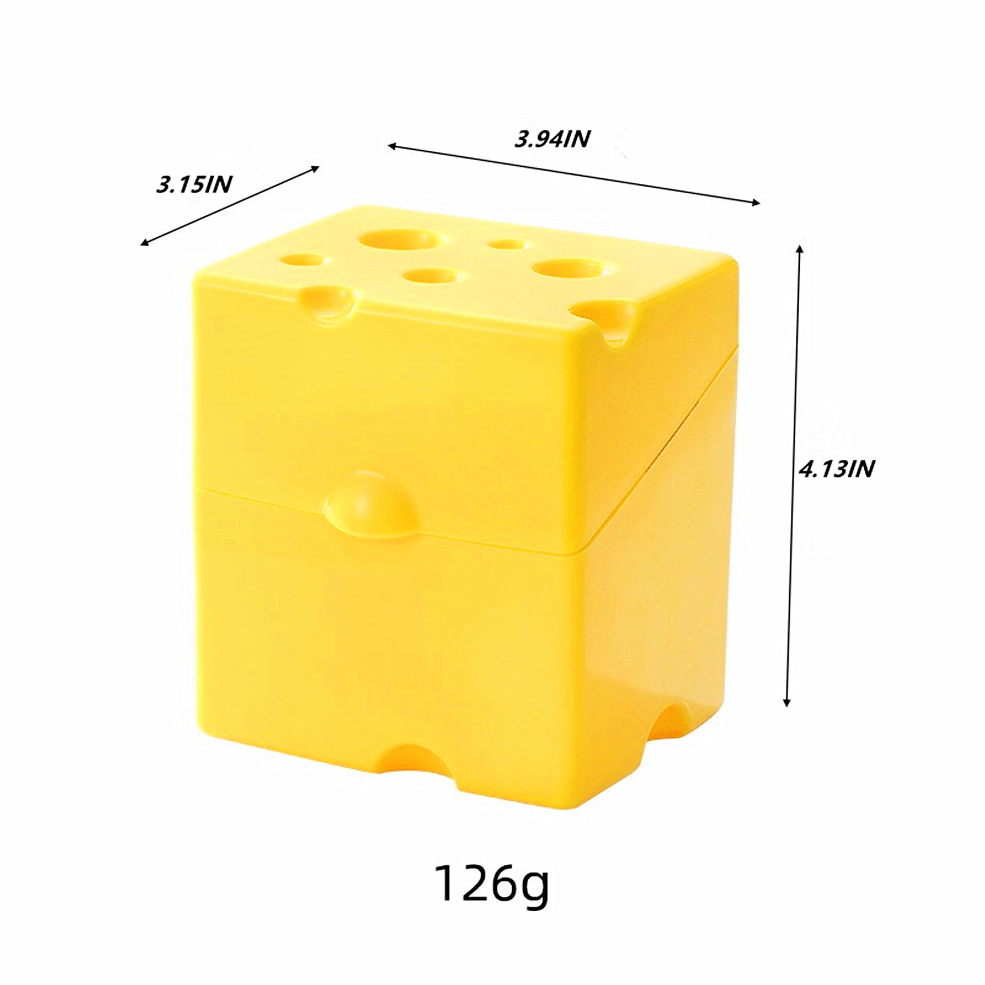 CREHNIL Cow Cheese Slice Holder Storage Container For Refrigerator Sliced Shredded Keeper Containers For Fridge (Yellow)