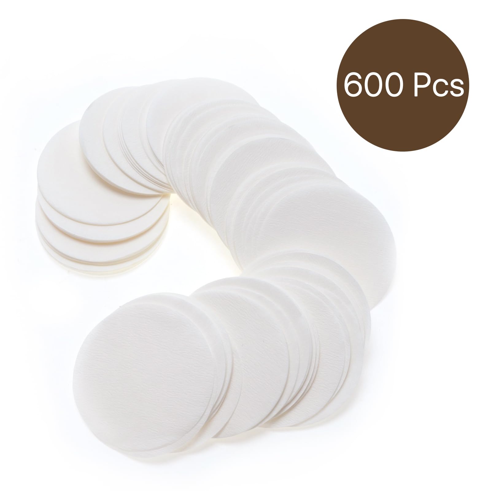 BERRYLION 600pcs Coffee Paper Filter, 53mm Unbleached Coffee Filter Paper Round Coffee Maker Filters, Compatible with 54mm Portafilters Baskets, Disposable Coffee Tea Filters