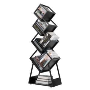 jxgzyy bookshelf 5 tier geometric modern bookcase industrial style metal bookshelf display storage rack for books decors cds in office living room corner floor standing bookcase