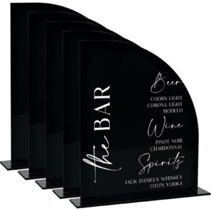 jinmury 5 pack black half arch acrylic sign with stand | 8x10 inch half arch acrylic blank sign and base, diy wedding table numbers, wedding sign, events& parties