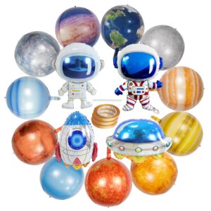 16 pcs galaxy space balloons,space themed party decorations,solar eclipse balloons rocket spaceship astronaut planet balloons set for kids space birthday party supplies baby shower decorations