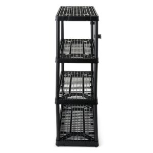 Gracious Living 4 Shelf Fixed Height Ventilated Heavy Duty Storage Unit 18 x 36 x 54.5 Organizer System for Home, Garage, Basement, & Laundry, Black