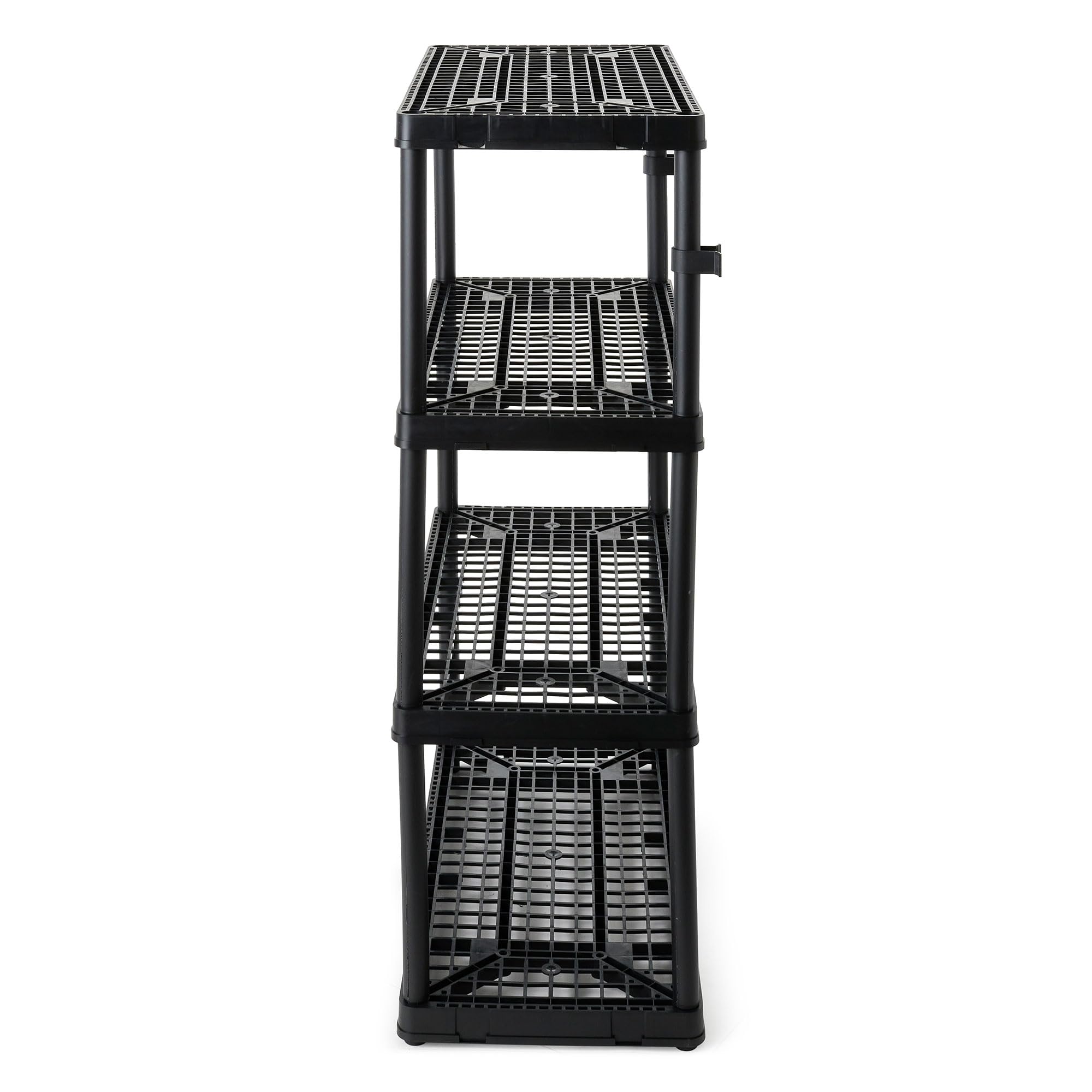 Gracious Living 4 Shelf Fixed Height Ventilated Heavy Duty Storage Unit 18 x 36 x 54.5 Organizer System for Home, Garage, Basement, & Laundry, Black