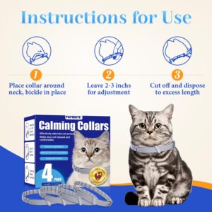 PUPMATE 4-Pack Adjustable Calming Collars for Cats with Cat Pheromones - Relieve Stress and Anxiety, Promotes Relaxation, 60-Day Long-Lasting Comfort, Effective for Calming and Behavior Management