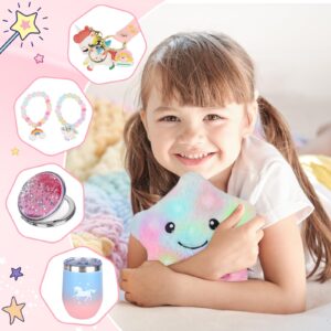 Ingbear Unicorn Toys for Girls Age 4-6 7 8, Girls Birthday Gifts with Light Up Plush Stars Pillow/Crossbody Bag/Water Bottle/Headband/Soft Plush Toys Set for Teens Christmas