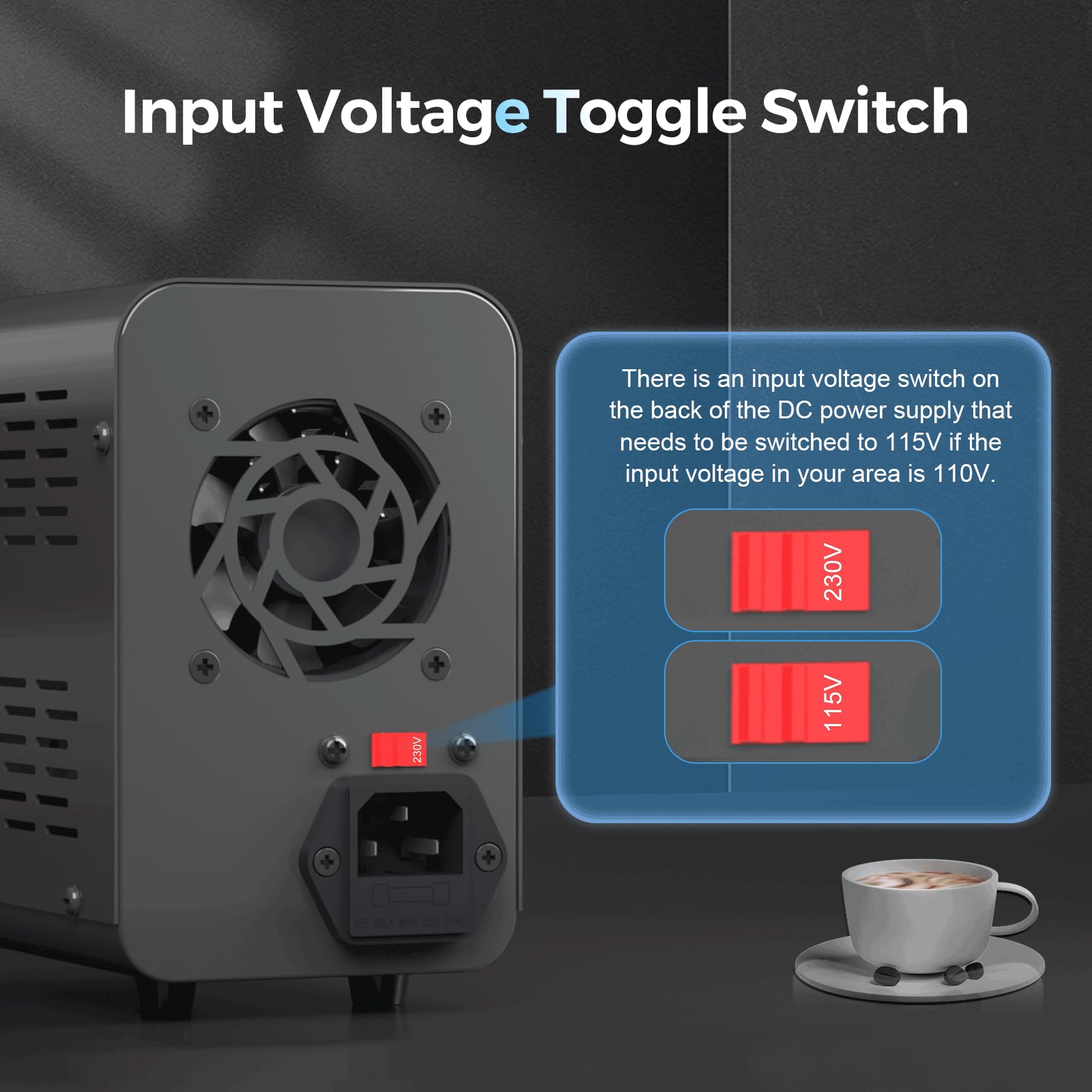 DC Power Supply Variable, 30V 10A Bench Power Supply with Encoder Coarse & Fine Adjustments Knob, Adjustable Switching Regulated lab Power Supply with 5V 3.6A USB & Type-C Quick-Charge