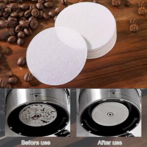 BERRYLION 600pcs Coffee Paper Filter, 53mm Unbleached Coffee Filter Paper Round Coffee Maker Filters, Compatible with 54mm Portafilters Baskets, Disposable Coffee Tea Filters