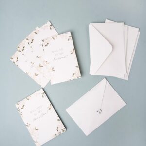 Bridal Party Proposal Cards with Envelopes, 8 Will You Be My Bridesmaid card sets, 2 Will You Be My Maid of Honor card, 2 Will You Be My Matron of Honor, 2 Will You Be My Flower Girl proposal cards