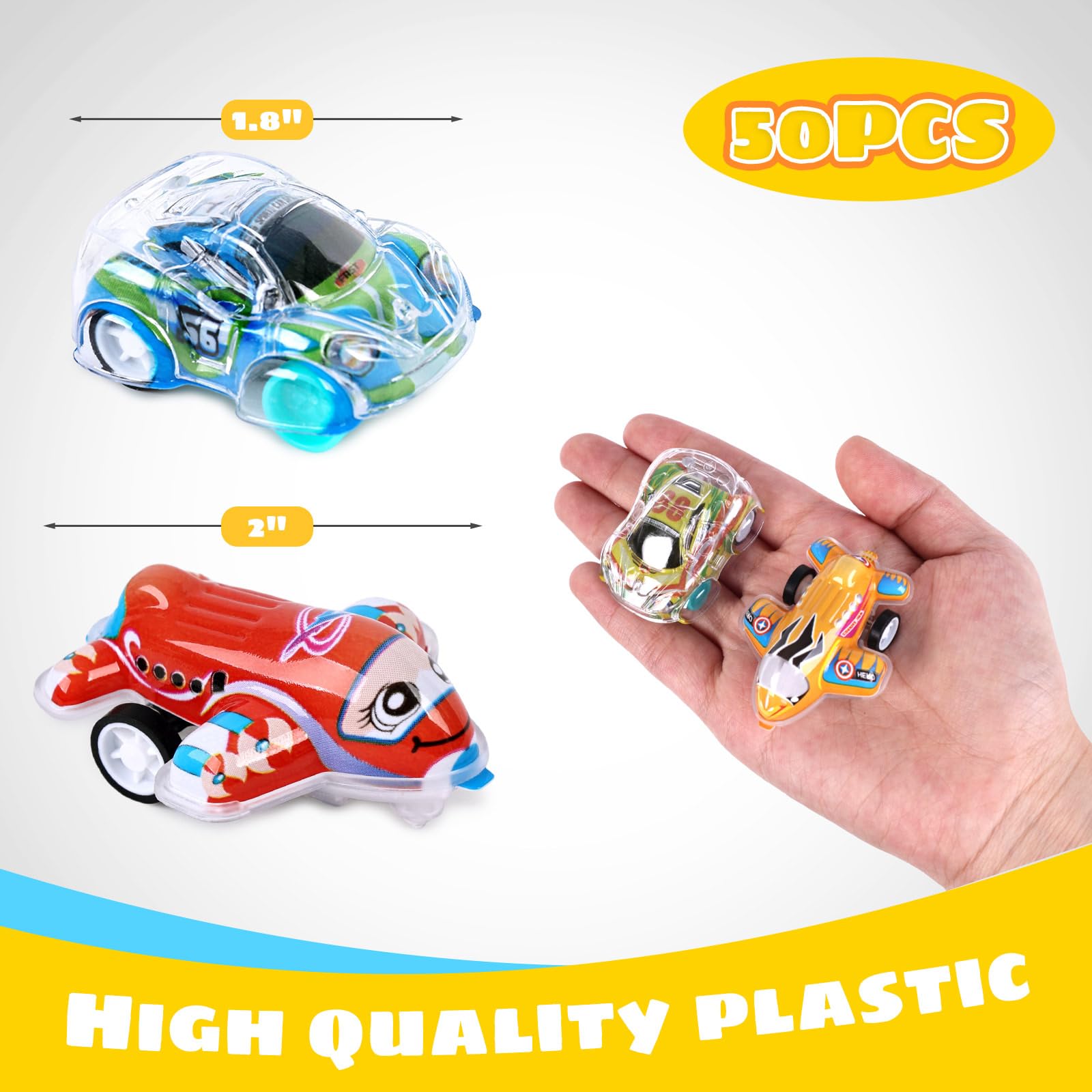 Shindel 50PCS Pull Back Cars and Airplanes, Party Favors for Kids Christmas Goodie Bag Stuffers, Stocking Stuffers, Tabletop Racing Games