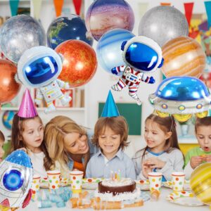 16 Pcs Galaxy Space Balloons,Space Themed Party Decorations,Solar Eclipse Balloons Rocket Spaceship Astronaut Planet Balloons Set for Kids Space Birthday Party Supplies Baby Shower Decorations