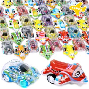 Shindel 50PCS Pull Back Cars and Airplanes, Party Favors for Kids Christmas Goodie Bag Stuffers, Stocking Stuffers, Tabletop Racing Games