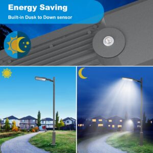 LED Parking Lot Lights Outdoor: 150W Dusk to Dawn Parking Lot Light with Photocell, IP65 Waterproof 6500K 21000LM Super Bright Outdoor Commercial Area Lighting Street Lights for Sport, Barn, Roadway