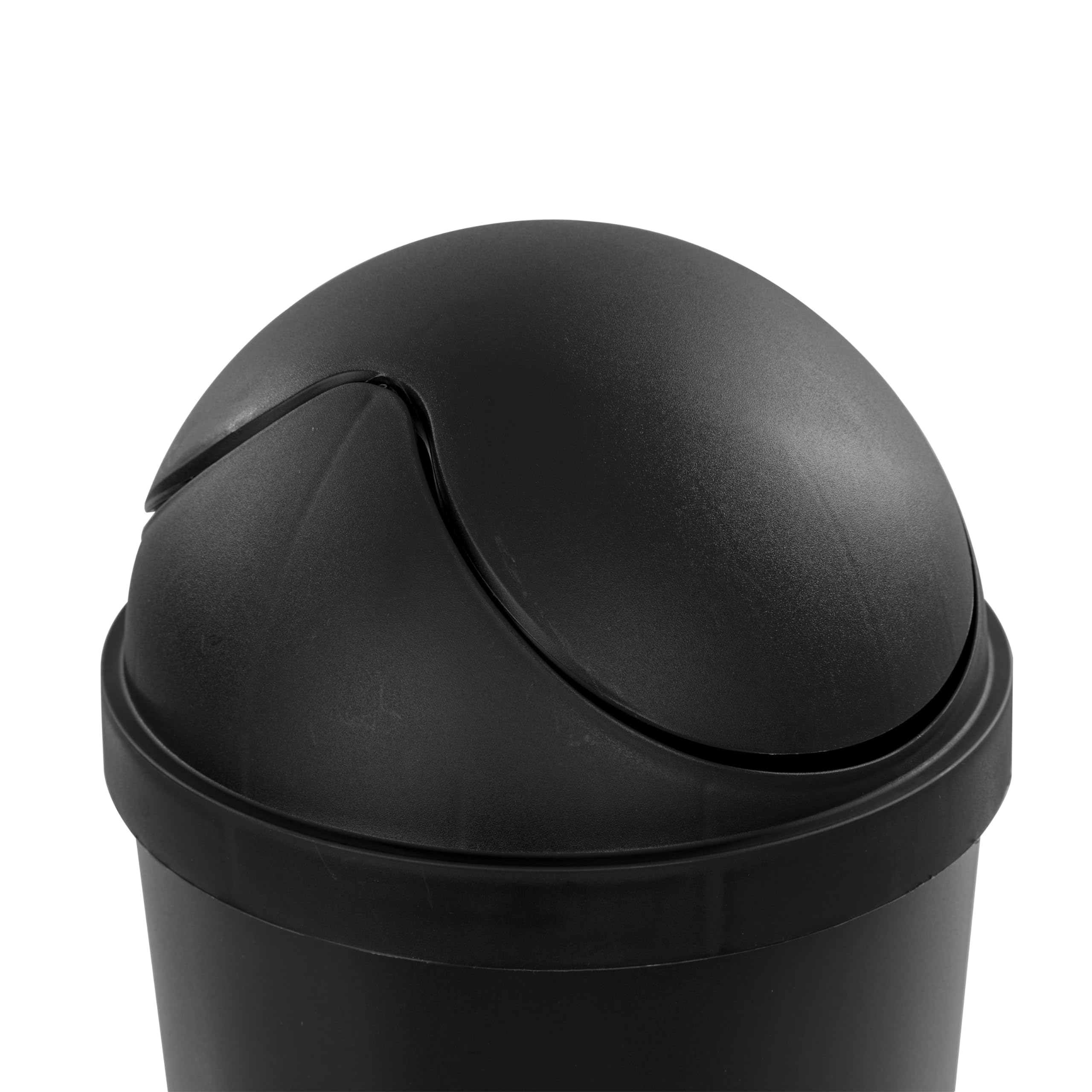 BCWYO 3 Gal. Round SwingTop Wastebasket Plastic, Black