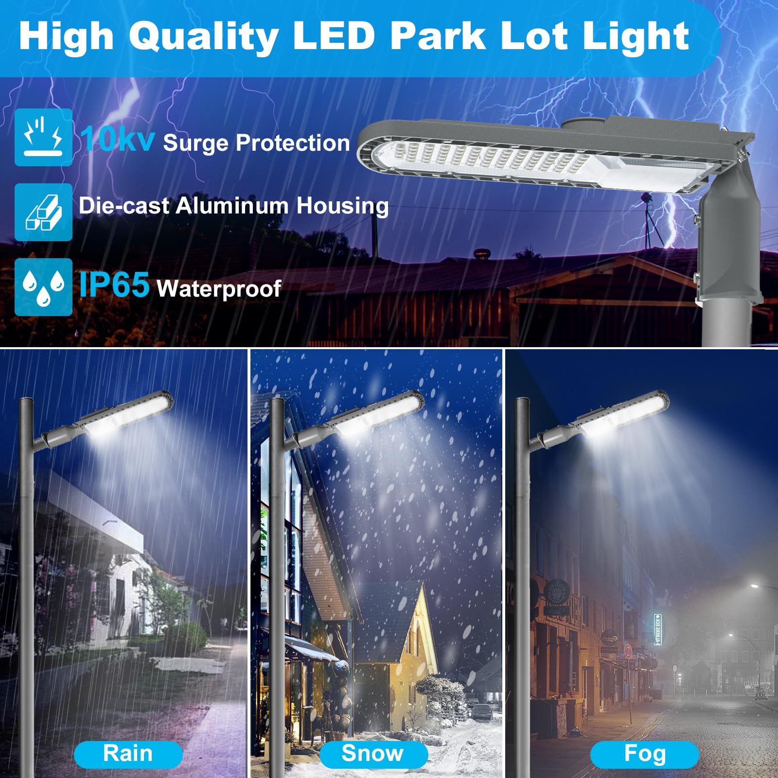 LED Parking Lot Lights Outdoor: 150W Dusk to Dawn Parking Lot Light with Photocell, IP65 Waterproof 6500K 21000LM Super Bright Outdoor Commercial Area Lighting Street Lights for Sport, Barn, Roadway