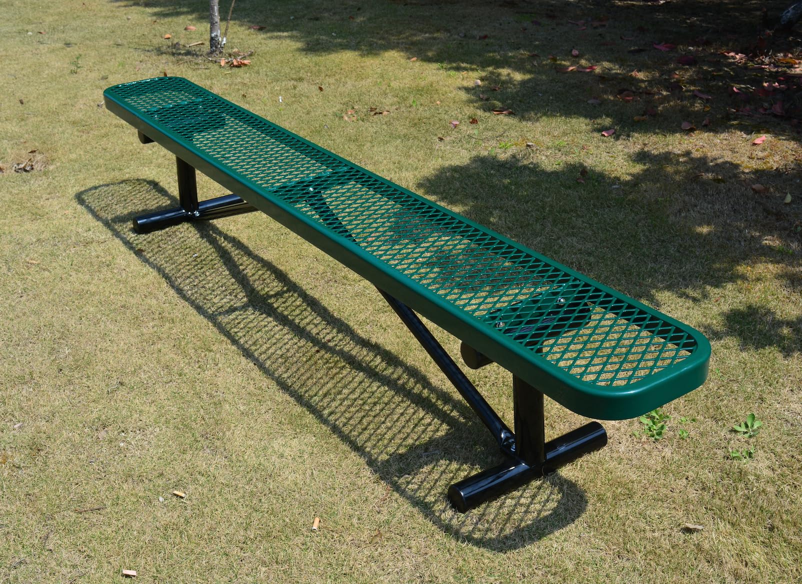 LifeYard 8' Park Bench, Outdoor Steel Bench, Expanded Metal (w/o backrest)