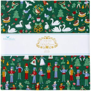 cayla naylor a pear-fect christmas 10"" stacker 42 10-inch squares layer cake riley blake 10-14970-42, assorted