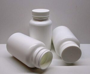 packer medical supplement bottles complete with 38-400 scres on caps. 150 cc 5 ounce capacity. solid white hdpe. pharmaceutical grade product for small business and consumer packaging. (101)