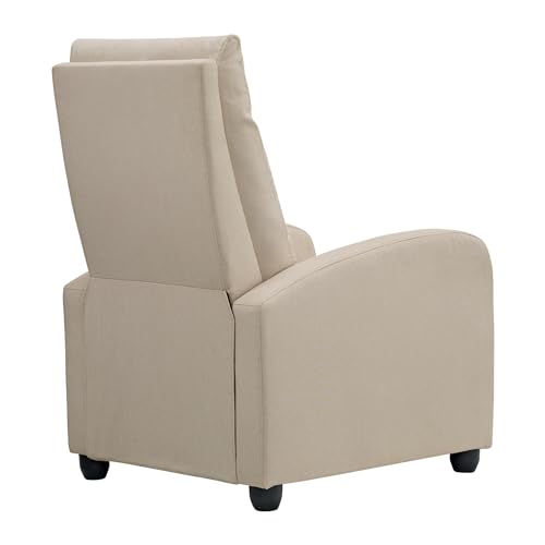 KISLOT Recliner Chair for Adults Push Back Armchair Home Theater Seating with Lumbar Support Single Sofa for Living Room,Beige(Fabric)