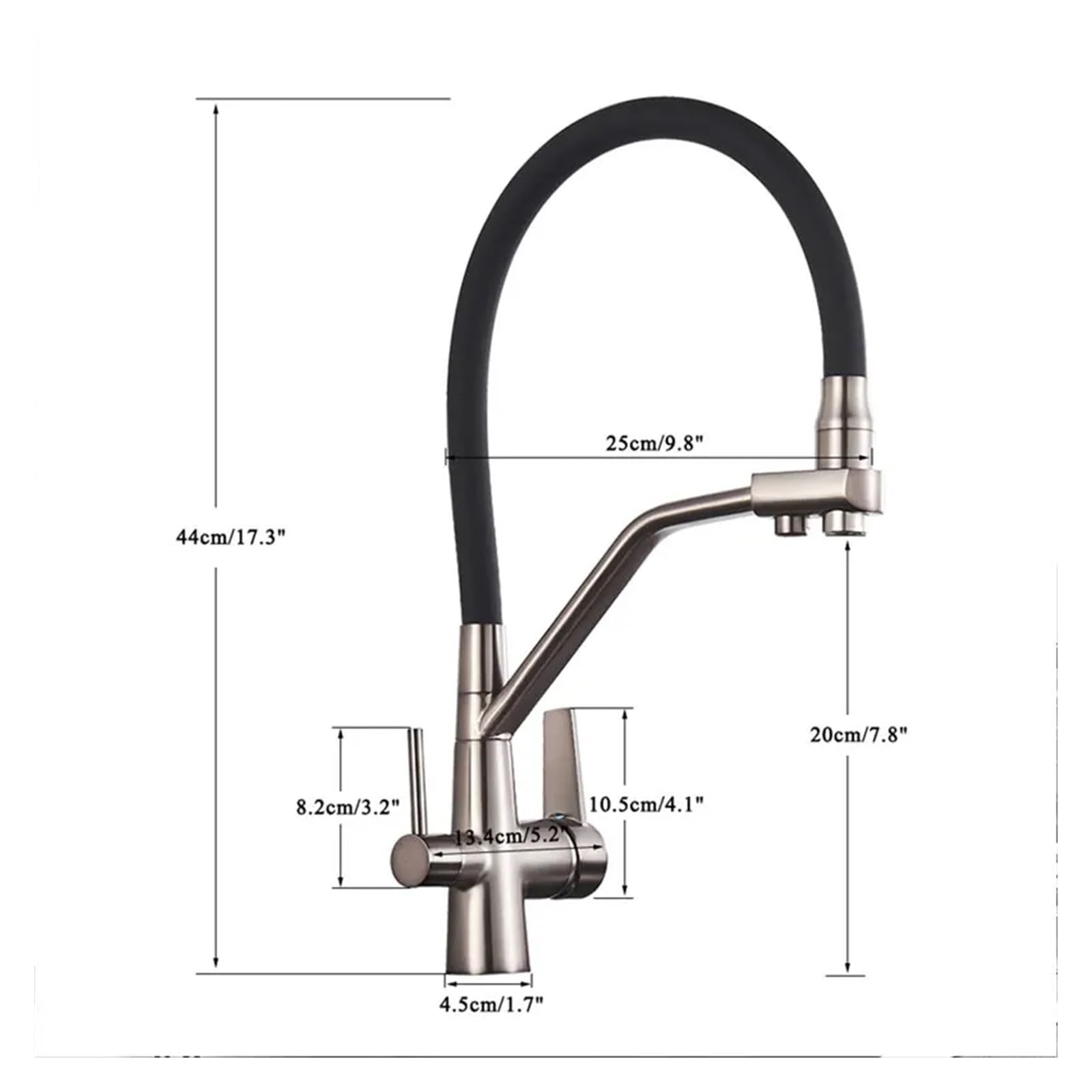 CUFTOBJM 1PCS Filtration Kitchen Faucet Purification Kitchen Faucet 360 Degree Rotating Water Filtration Faucet Kitchen Three-Way Hot and Cold Mixing Sink Faucet (Color : Brushed Gold B)