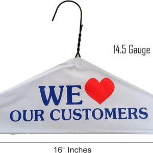 Wanowa Wire Hangers Bulk Dry Cleaner Hangers 16" Caped Clothing Hangers Suit Hangers Strut Hangers for Dry Cleaners or Home (Heart, 50)