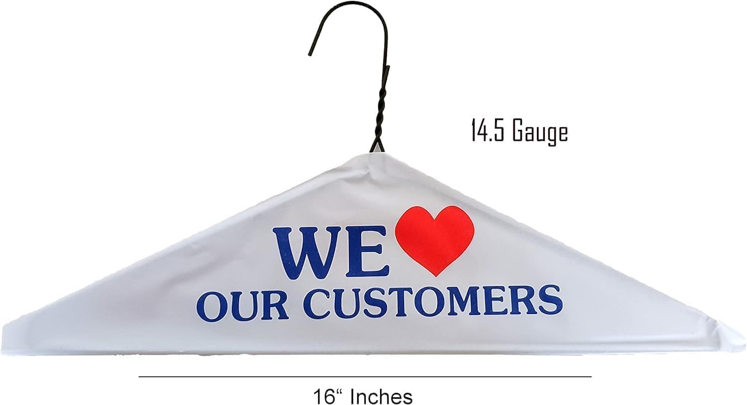 Wanowa Wire Hangers Bulk Dry Cleaner Hangers 16" Caped Clothing Hangers Suit Hangers Strut Hangers for Dry Cleaners or Home (Heart, 50)