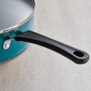 Tramontina 5.5 Qt Covered Nonstick Saute Pan Whith Glass Lid Jumbo Cooker, Premium long-lasting PFOA-free Teflon Profile nonstick coating., Teal