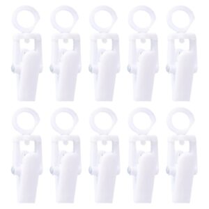 10 Pieces Hanging Laundry Hooks Clip Plastic Swivel Hanging Towel Clips Strong Clips with Hanger Hook for Curtain Hanging Towel Clips Curtain Hangers