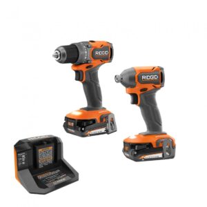 ridgid 18v subcompact brushless 2-tool combo kit impact & drill driver, r97801