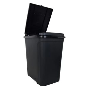 bmhsn 7.6 gallon kitchen plastic touch top lid trashcan, black