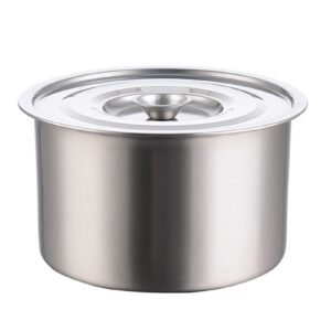 stainless steel stew pot non stick multi functional original flavor with lid convenient and practical for seasoning, soups and containers (large 16x16x11cm/6.3x6.3x4.33in)