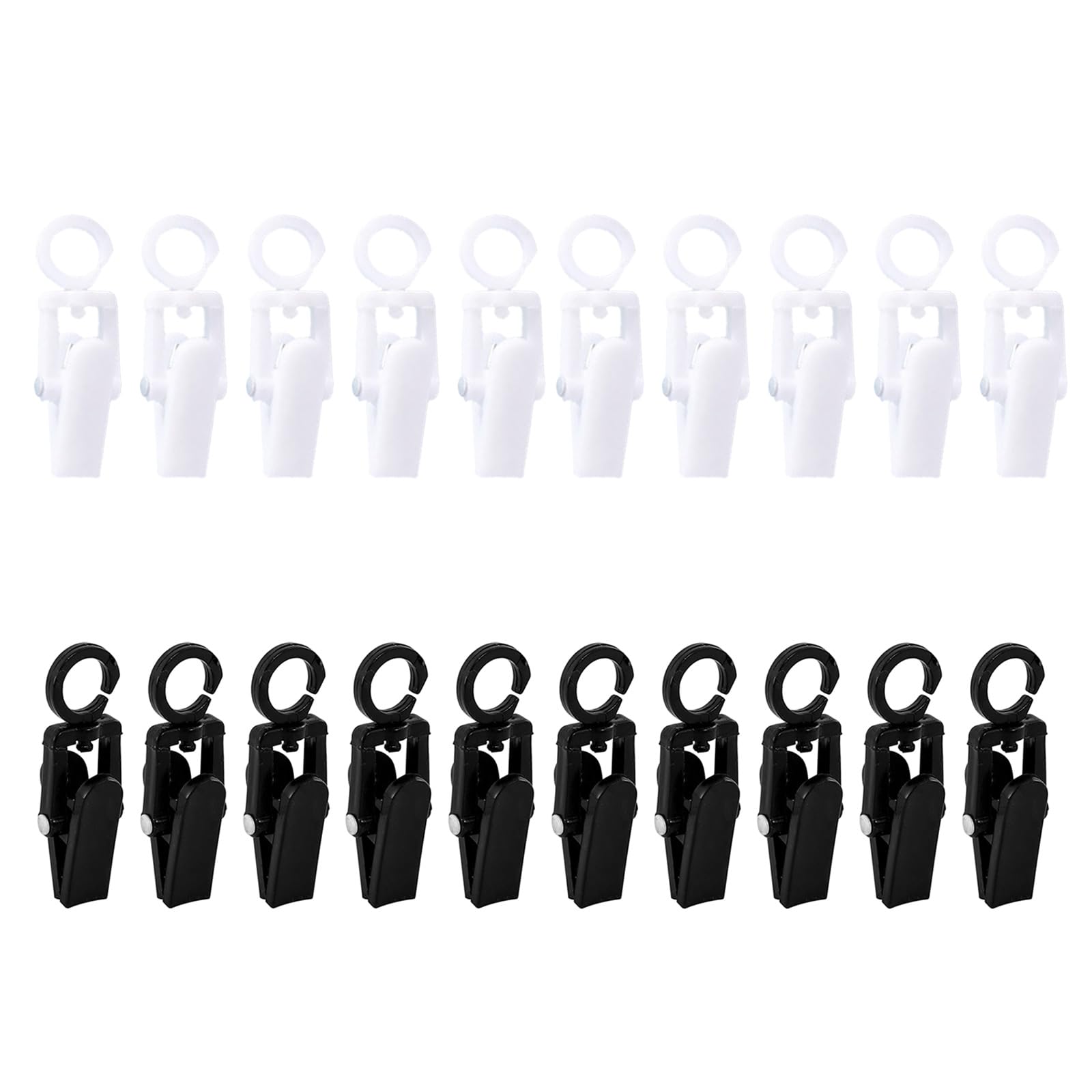 10 Pieces Hanging Laundry Hooks Clip Plastic Swivel Hanging Towel Clips Strong Clips with Hanger Hook for Curtain Hanging Towel Clips Curtain Hangers