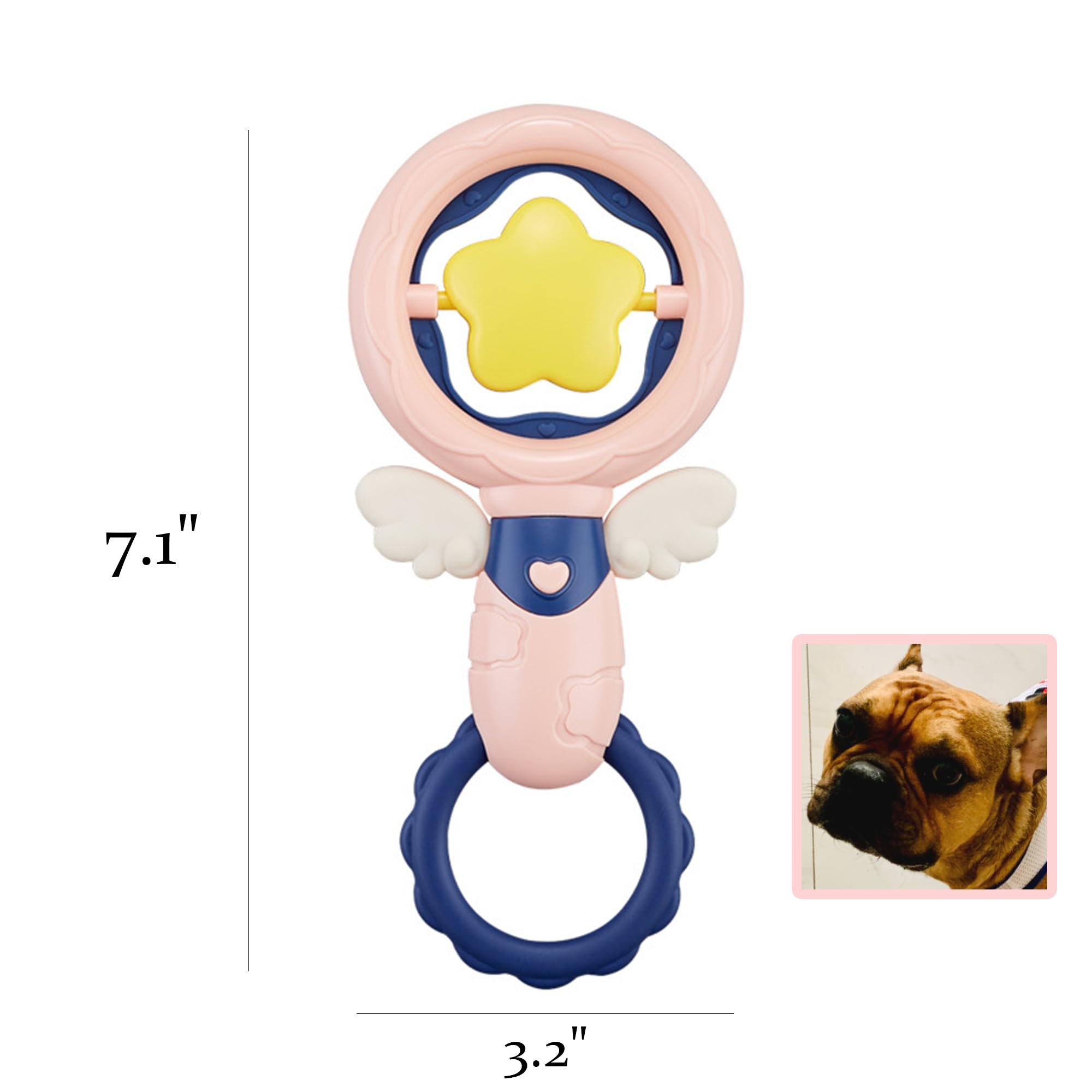 Generic Interactive Dog Toys for Boredom, Durable Dog Squeaky Toys, Dog Chew Toys for Aggressive Chewers Large Breed, Grind Teeth Clean Tartar Solve Pet Oral Problems, pink, blue, yellow, white