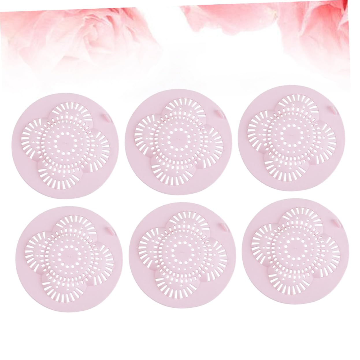 Veemoon 6pcs Floor Drain Cover Hair Filters Food Debris Filter Bathtub Stopper Kitchen Sinkroom Bathtub Plug Filter Sink Filters Sink Strainer Kitchen Sink Plug Earth Tones Blush Pink