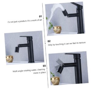 Angoily 1 Set Faucet Bathroom Hand Washing Bathtub Faucets Black Bathtub Faucet Shower Faucet Kitchen Basin Tap Shower Grip Water Tap Stainless Steel Hot and Cold Building Materials