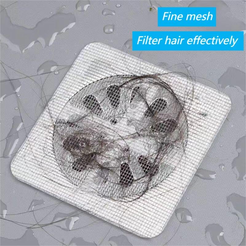 5 PCS Pack Disposable Shower Drain Cover Hair Catcher Shower Drain Mesh Stickers for Bathroom Washbasin Bathtub Kitchen Sink for Human and pet Hair