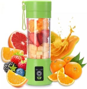 generic rechargeable electric orange mini travel fruit portable fresh professional usb extractor cirtrus juicer blender (green), 7.5x7.5x23cm