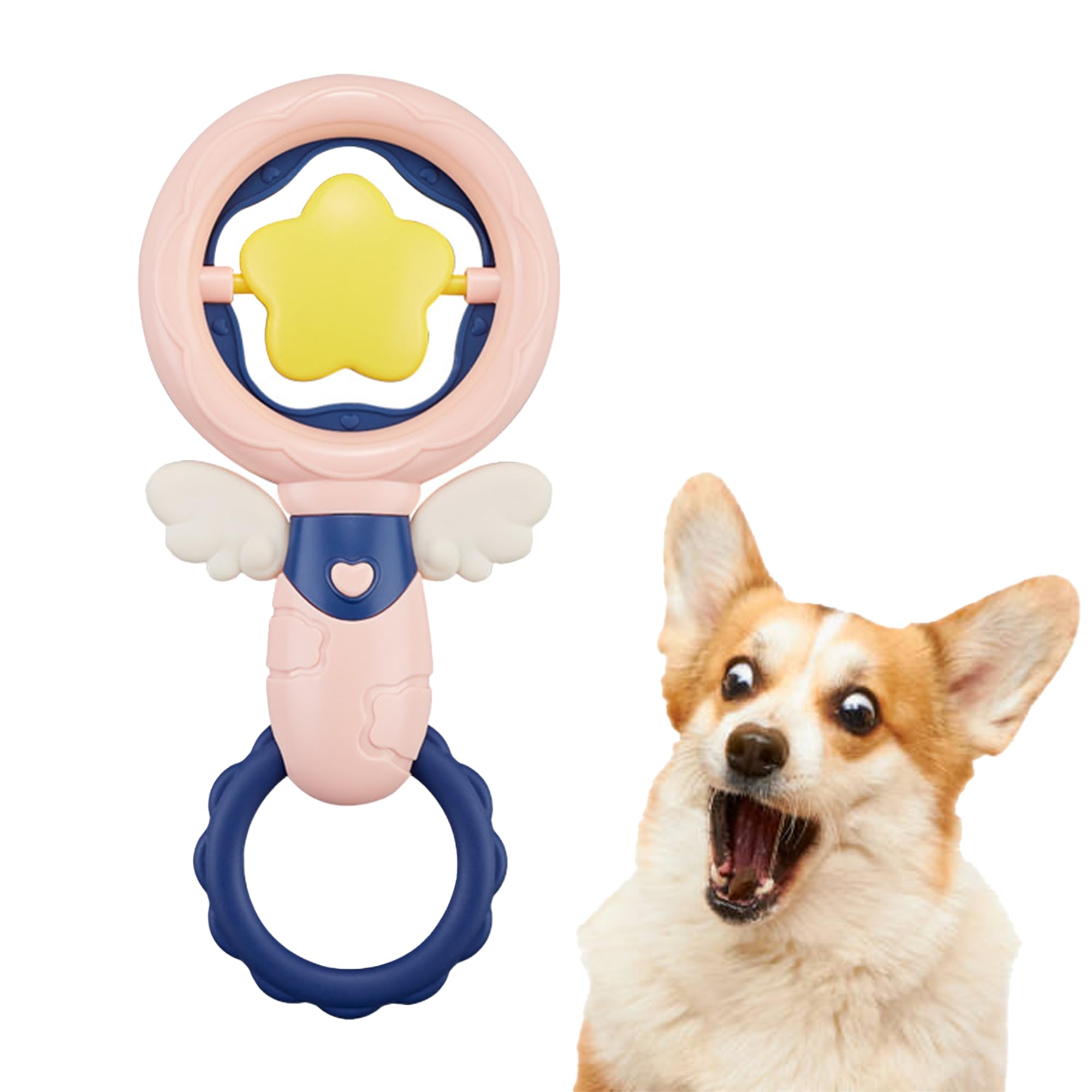 Generic Interactive Dog Toys for Boredom, Durable Dog Squeaky Toys, Dog Chew Toys for Aggressive Chewers Large Breed, Grind Teeth Clean Tartar Solve Pet Oral Problems, pink, blue, yellow, white